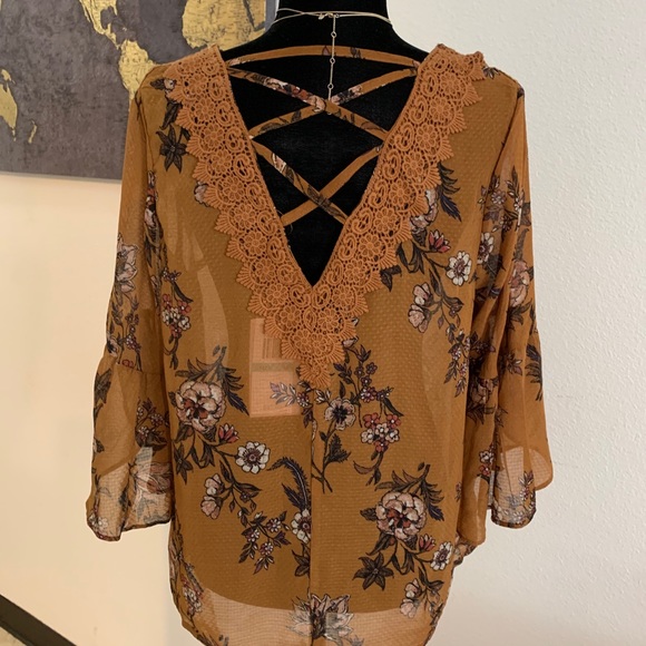 Jolt | Tops | Caramel Blouse | Poshmark